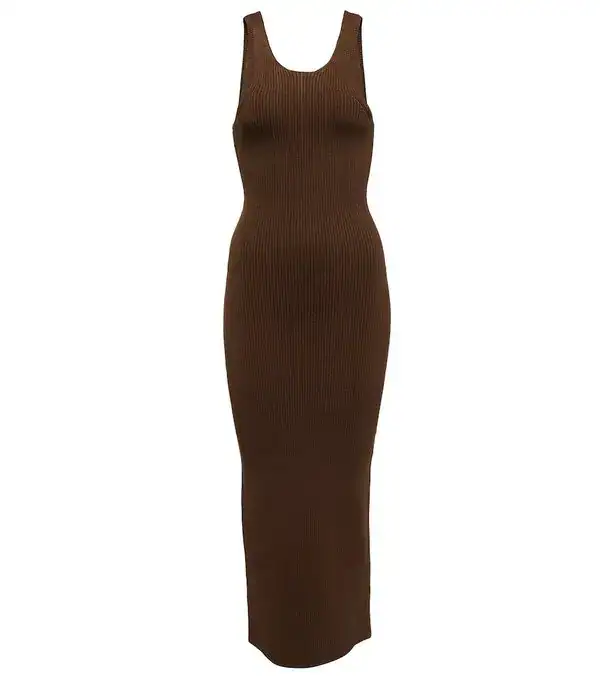 toteme ribbed-knit midi dress TOTEME - Crinkled Knit long-sleeve Dress Black - S