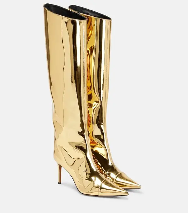 Alexandre Vauthier Alex 85 Knee-high Boots - Gold