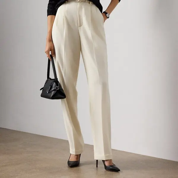 Ralph Lauren Acklie Wool Gabardine Pant - Lux Cream