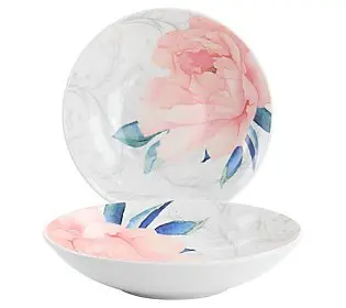 MARTHA STEWART Peony 2 Pc 9' Ceramic Dinner Bow L Set In Pink