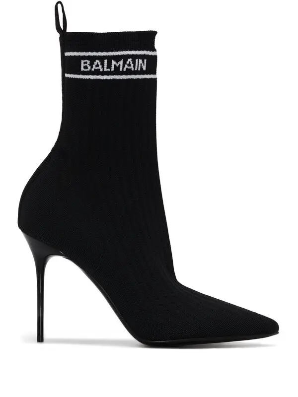Balmain Skye 95mm Ankle Boots - Black
