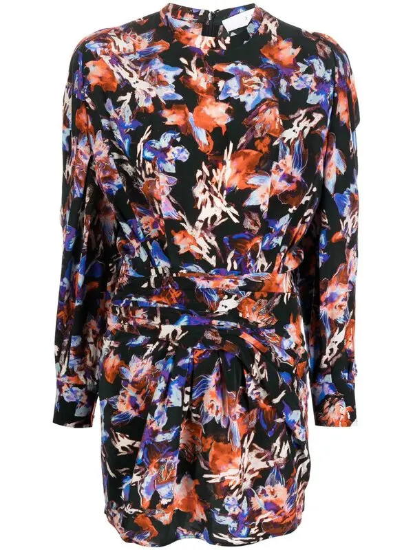 IRO PARIS Merera Abstract-print Mini Dress - Black