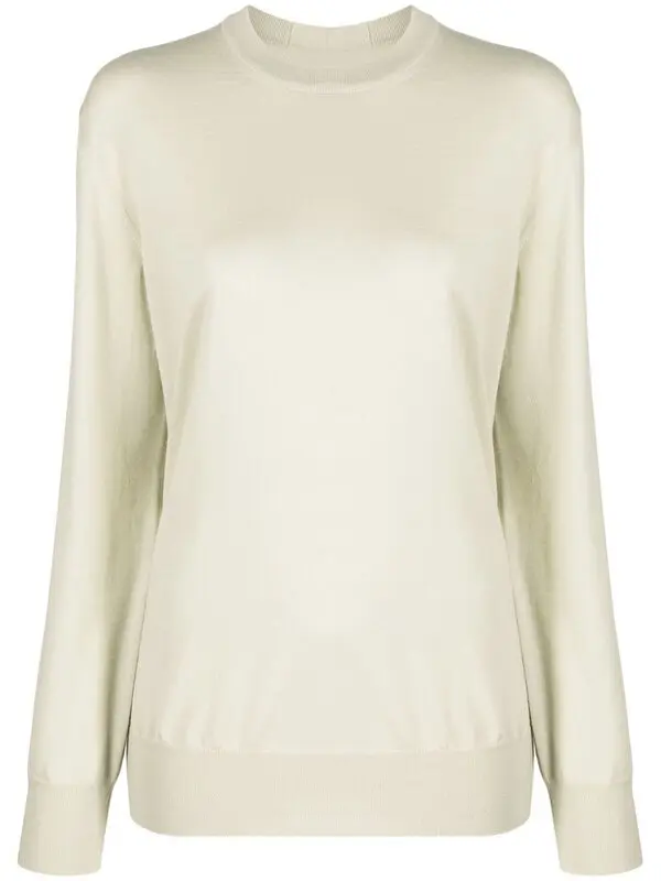JIL SANDER Crew-neck Wool Jumper - Green