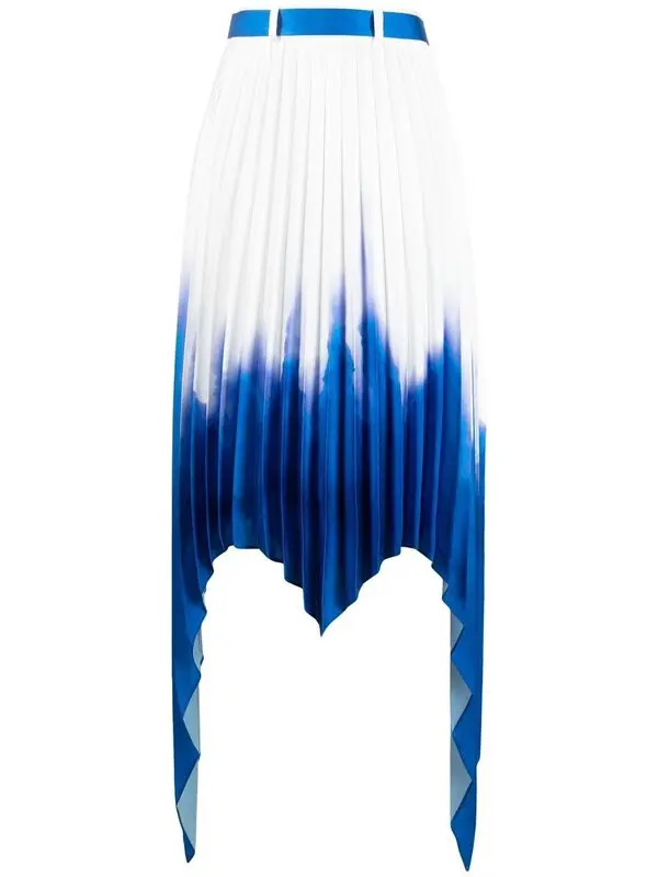 AZ FACTORY Asymmetric Pleated Skirt - White