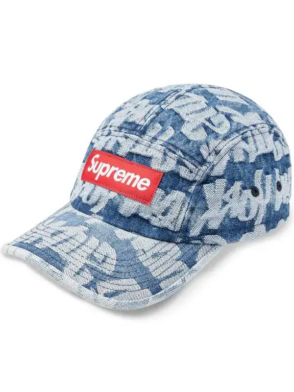 Supreme Jacquard Denim Camp Cap - Blue | Editorialist