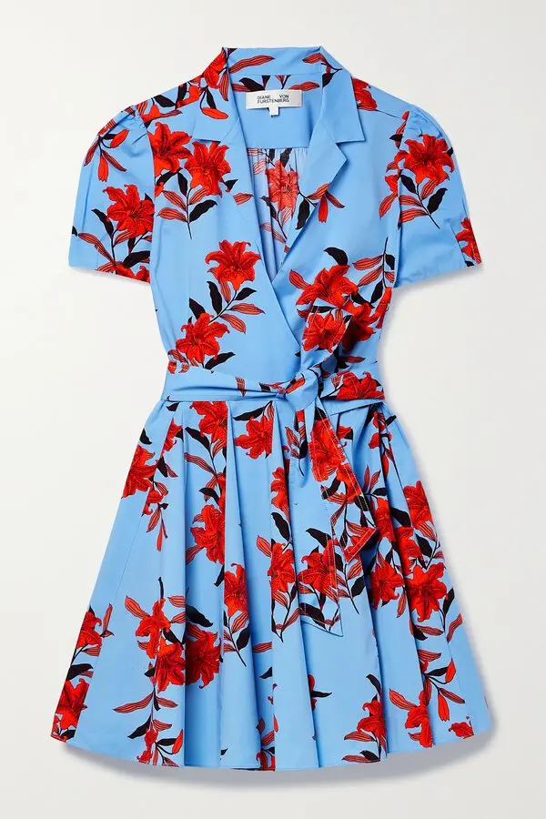 dvf blue wrap dress DVF Rose Wrap Dress M – OMNIA main image 0
