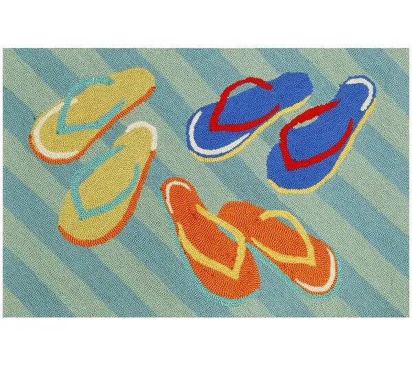 LIORA MANNE Frontporch Flip Flops In/out Rug Bl Ue 20' X 30