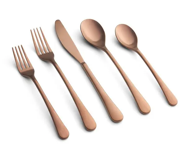 CAMBRIDGE SILVERSMITH S Xyla Copper Satin 20-pie E Flatware Set