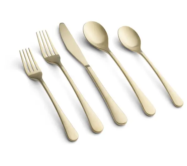 CAMBRIDGE SILVERSMITH S Xyla Champagne Satin 20- C Flatware Set