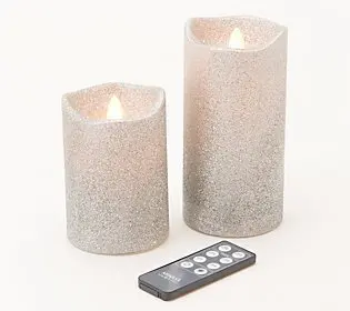 MIKASA As Is 4' & 6' Glitter Flameless Blow Out Candles