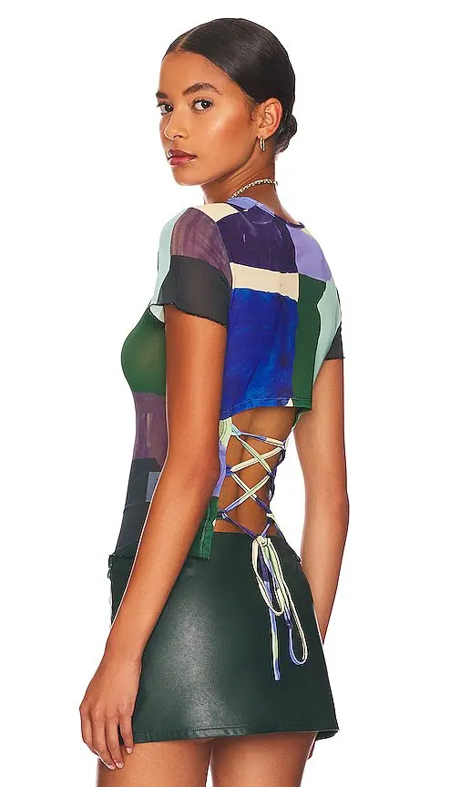 Miaou X Paloma Elsesser Lace Back Tee