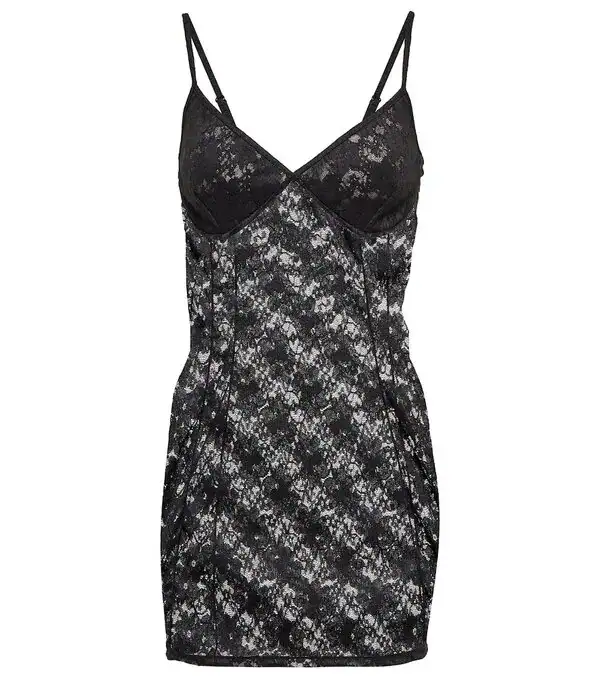 Balenciaga Bb Lace Minidress - Black | Editorialist