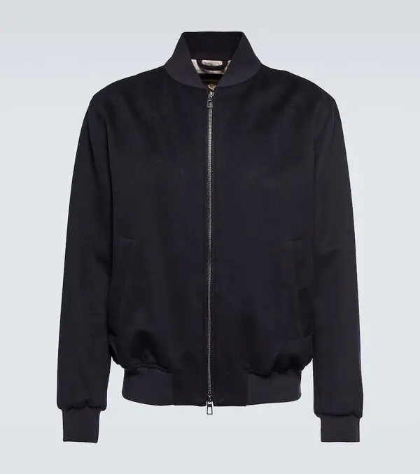 Loro Piana Ivy Cashmere Bomber Jacket - Blue