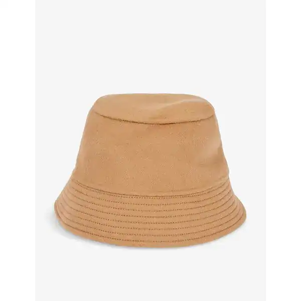 Max Mara Apina Panelled Wool Bucket Hat - Camel | Editorialist