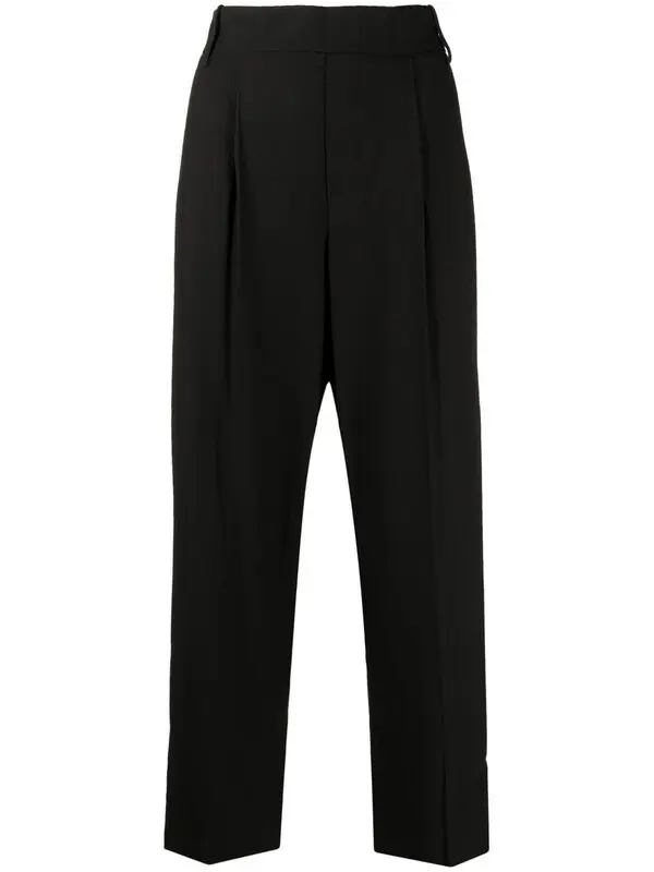 Vince Drapey Cropped-leg Trousers - Black