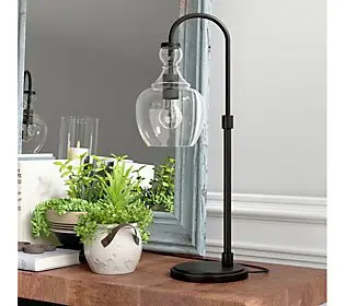 Hudson Jeans Canal Verona 27' Tall Arc Table Lamp W Ith Glass Shade