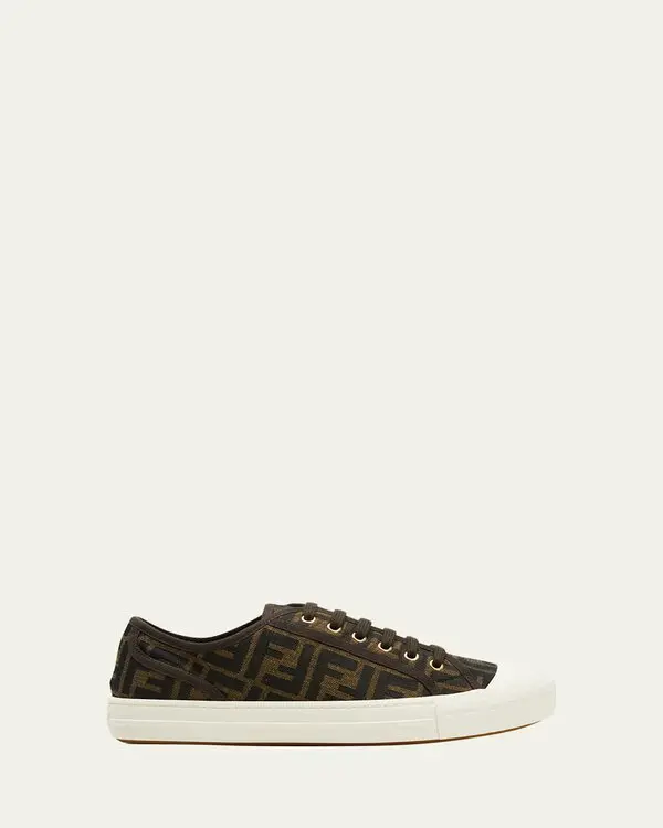 Fendi Domino Low Top Sneakers - Tobacco/black