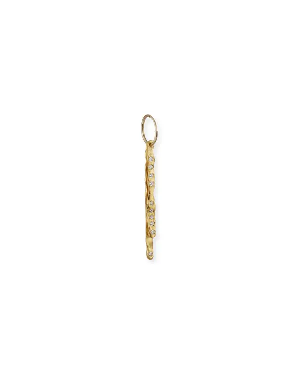 LEE BREVARD 18k Gold Pavé Zirconia Stick Earring