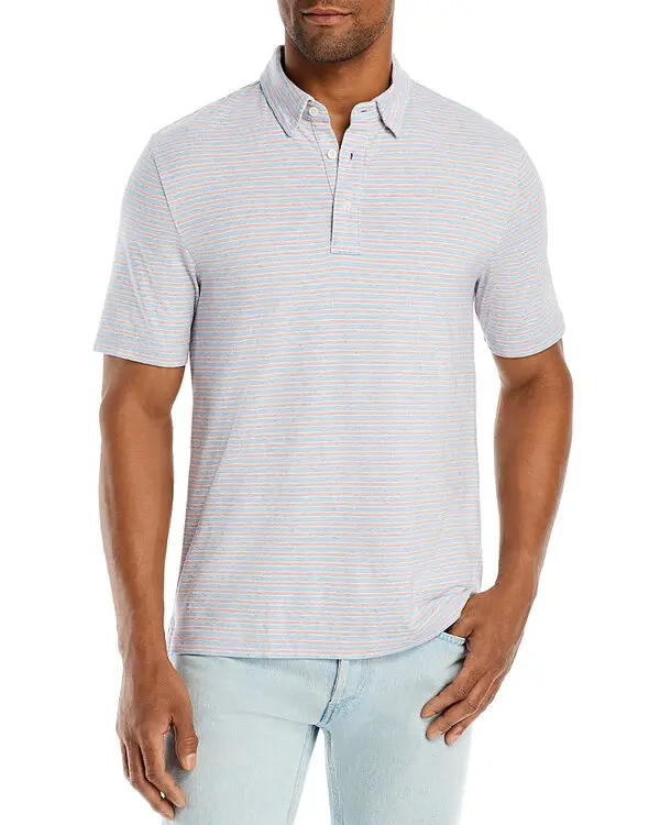 Faherty Brand Movement Stretch Stripe Regular Fit Polo Shirt - Horizon Line