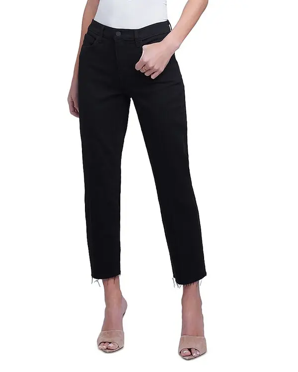 L'Agence Sada High-rise Cropped Straight-leg Jeans - Noir