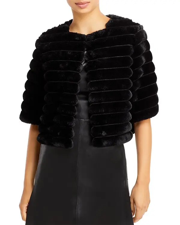 Bcbgmaxazria Faux Fur Shrug - Black