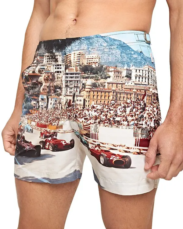 Orlebar Brown Bulldog Photo Print Swim Trunks - Start Your Engine