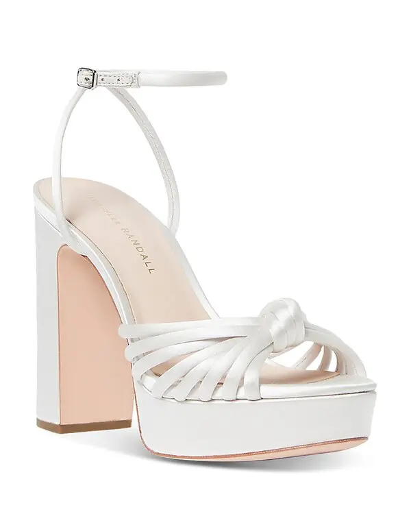 LOEFFLER RANDALL Rivka Platform High Block Heel Sandals - Cream