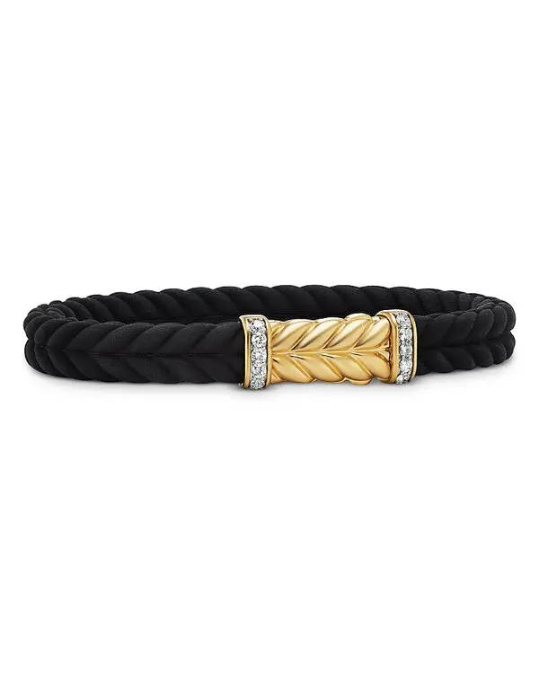 David Yurman 18k Yellow Chevron Diamond Bracelet