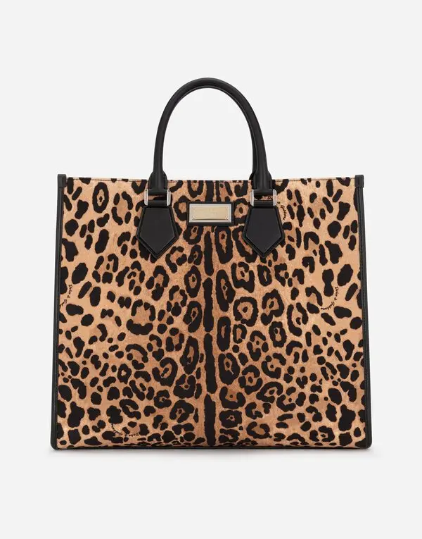 Dolce & Gabbana Leopard-print Canvas Shopper With Calfskin Nappa Details - Multicolor