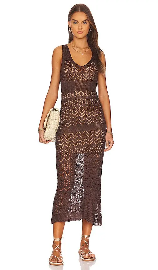 SNDYS X Shona Maxi Dress - Chocolate Brown