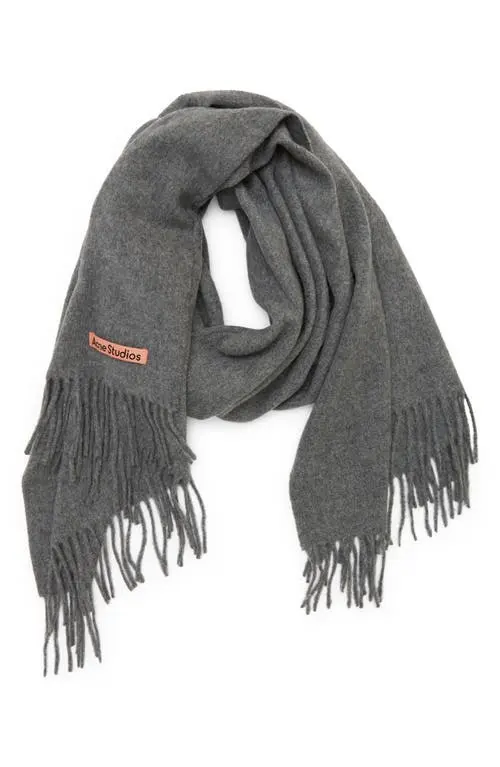 Acne Studios Canada Fringe Scarf - Grey Melange
