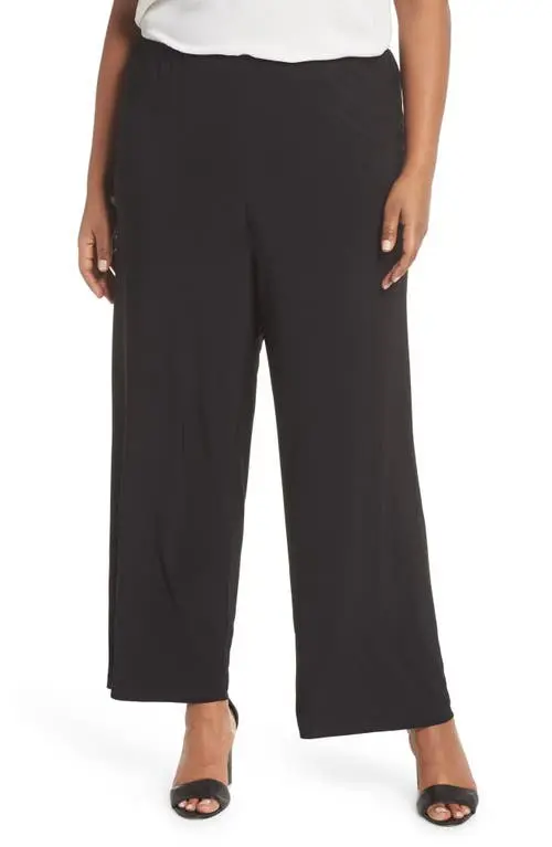 Alex Evenings Matte Jersey Straight Leg Pants
