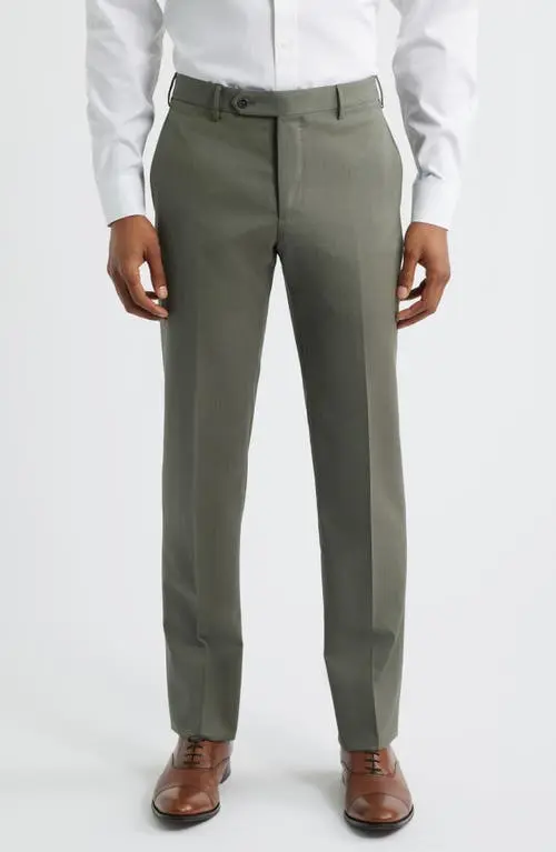 Zanella Parker Stretch Wool Trousers - Olive