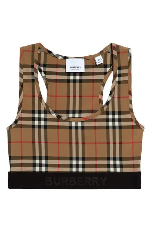 Burberry Dalby Check Sports Bra - Archive Beige Ip Chk