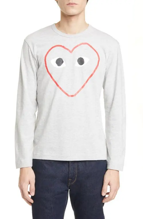 Play Comme Des Garcon Outline Heart Graphic Tee