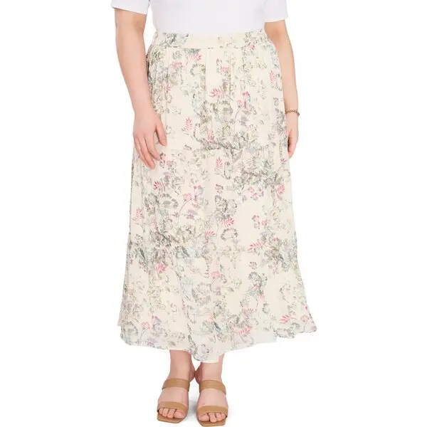 Vince Camuto Floral Tiered Ruffle Skirt