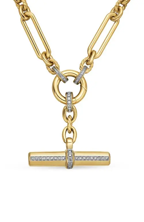 David Yurman Lexington Chain Necklace In 18k Yellow Gold With Diamonds - Diamond/yellow Gold
