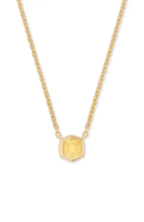 Kendra Scott Davie Pendant Necklace - Light Citrine
