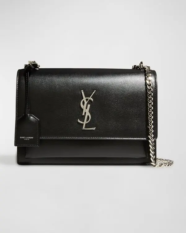 Saint Laurent Sunset In Smooth Leather Bag - Black