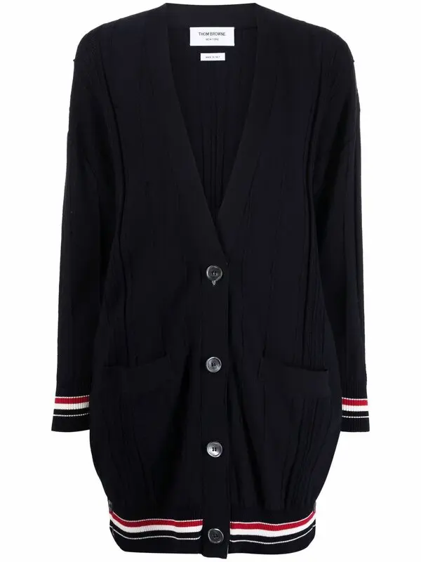 Thom Browne Oversized Stripe-detail Cardigan