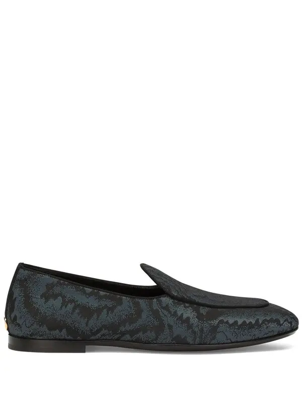 Dolce & Gabbana Caravaggio Iridescent Fabric Slippers - Grey