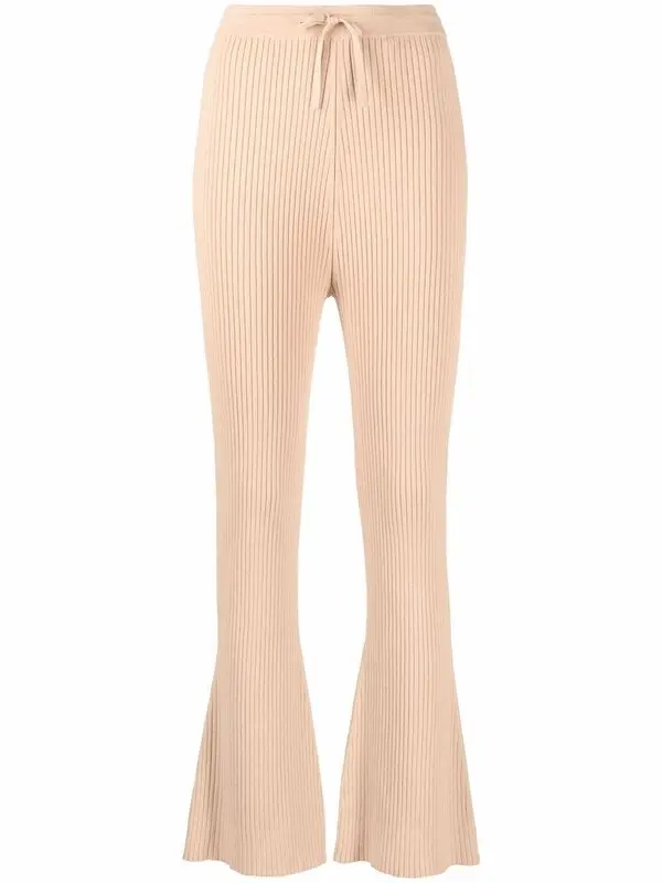 Nanushka Ribbed Knit Trousers - Neutrals