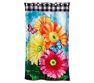 EVERGREEN Suede Outdoor Curtain Set Of 2, 52 X