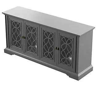 TWIN-STAR INTERNATIONAL Twin Star Home Sideboard With Tempered Glass Pa Nels