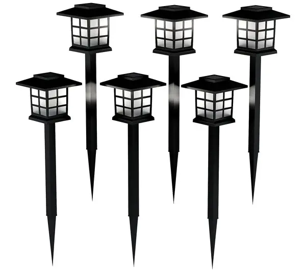 HASTINGS HOME Solar Pathway Coach Lights Set 6