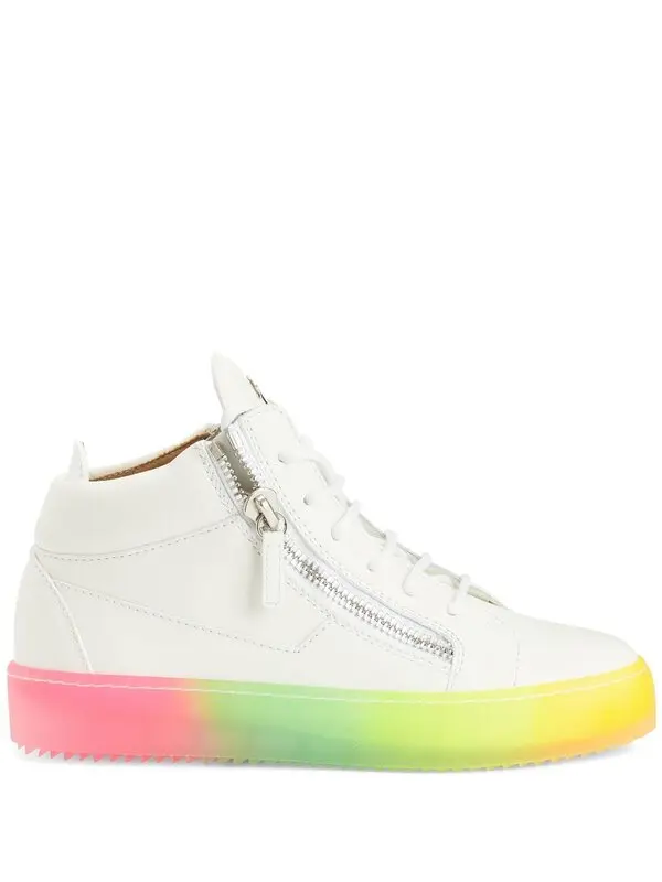 GIUSEPPE ZANOTTI Kriss Rainbow-print Sneakers - White