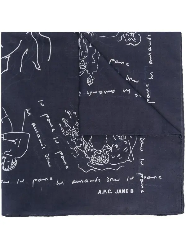 A.p.c. Graphic-print Cotton Scarf
