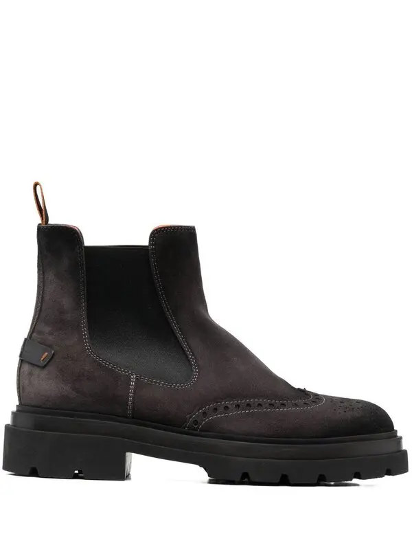 Santoni Brogue Detail Boots