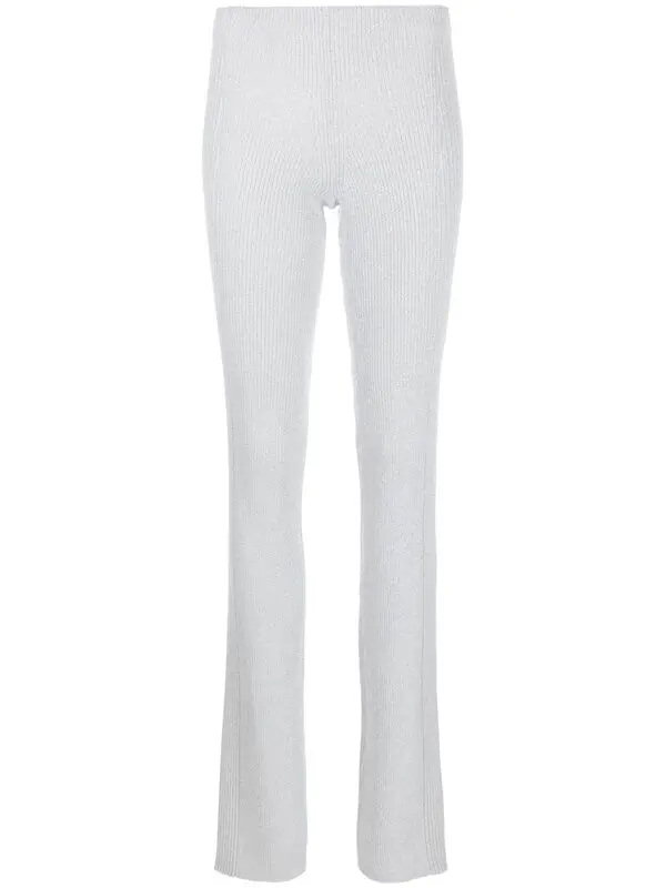 DION LEE Ribbed Knit Trousers - Grey