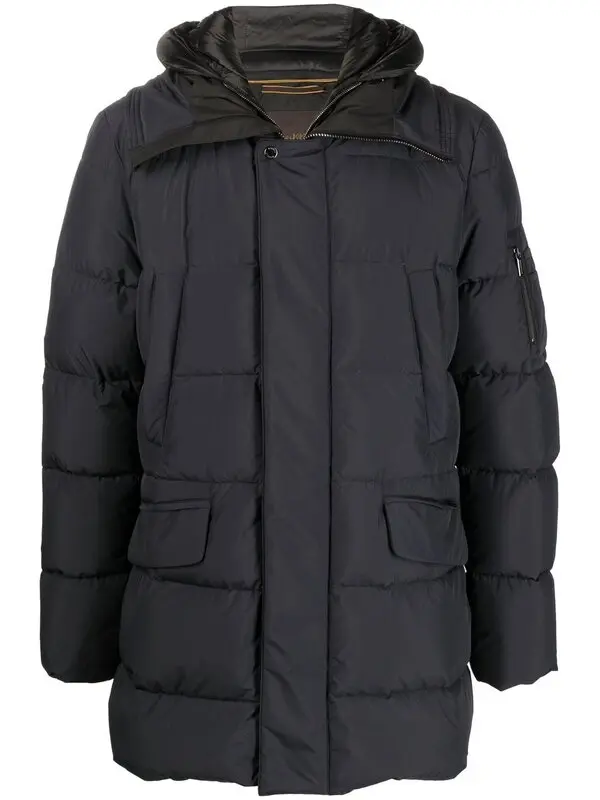 MOORER Long-sleeve Padded Coat - Blue